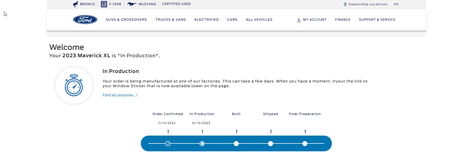 Making sense of the Order Tracker | MaverickTruckClub - 2022+ Ford ...
