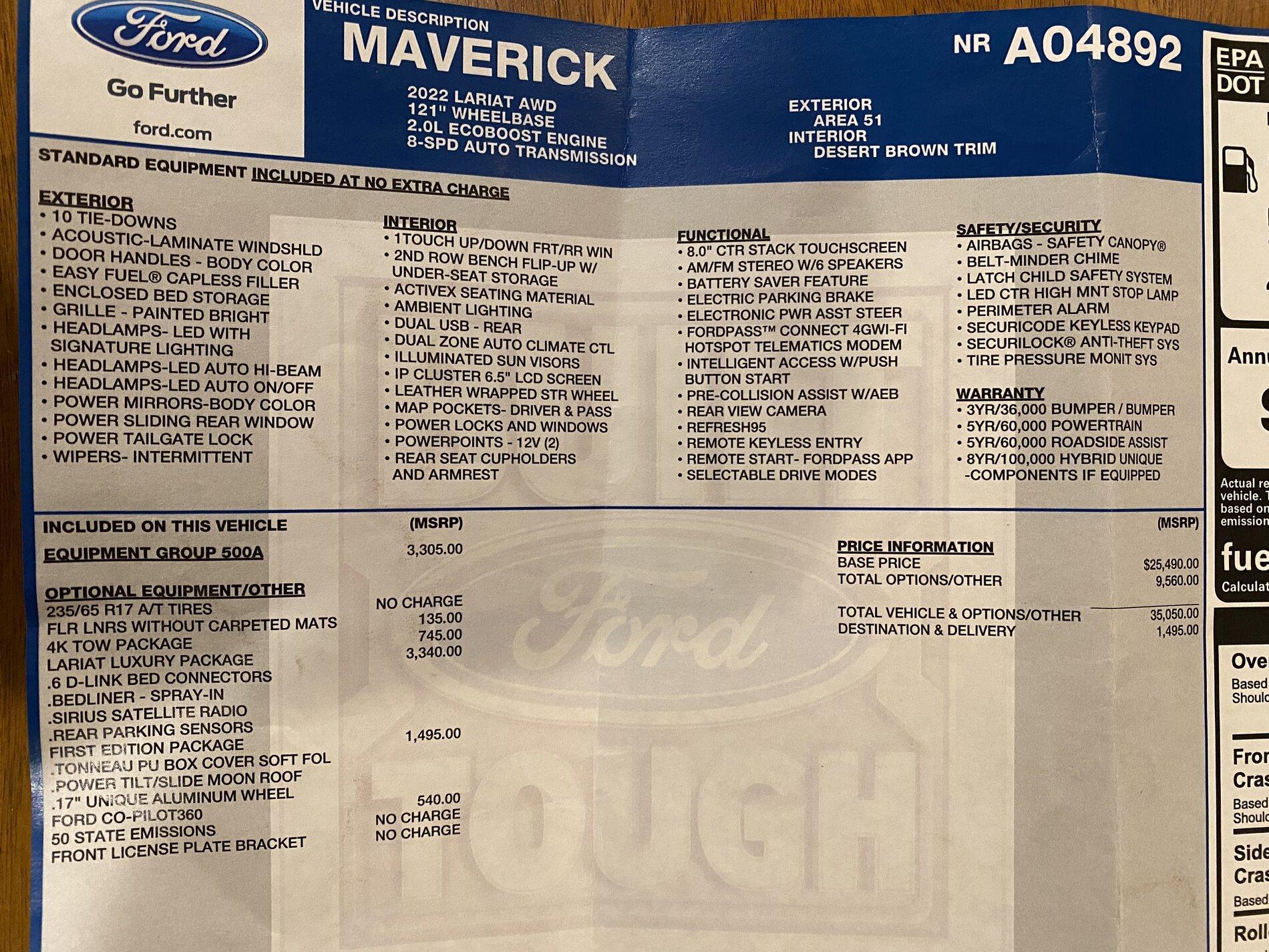 My 2022 First Edition Maverick is home (long story) | MaverickTruckClub ...
