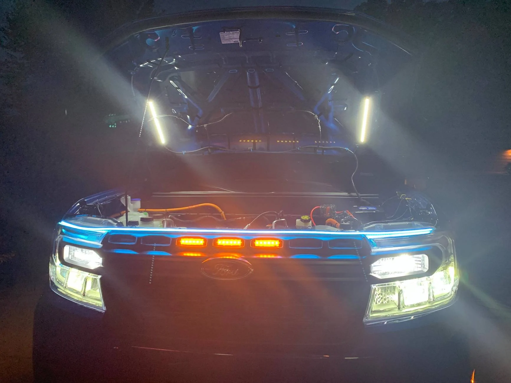 My DIY engine bay / underhood lighting | MaverickTruckClub - 2022+ Ford ...