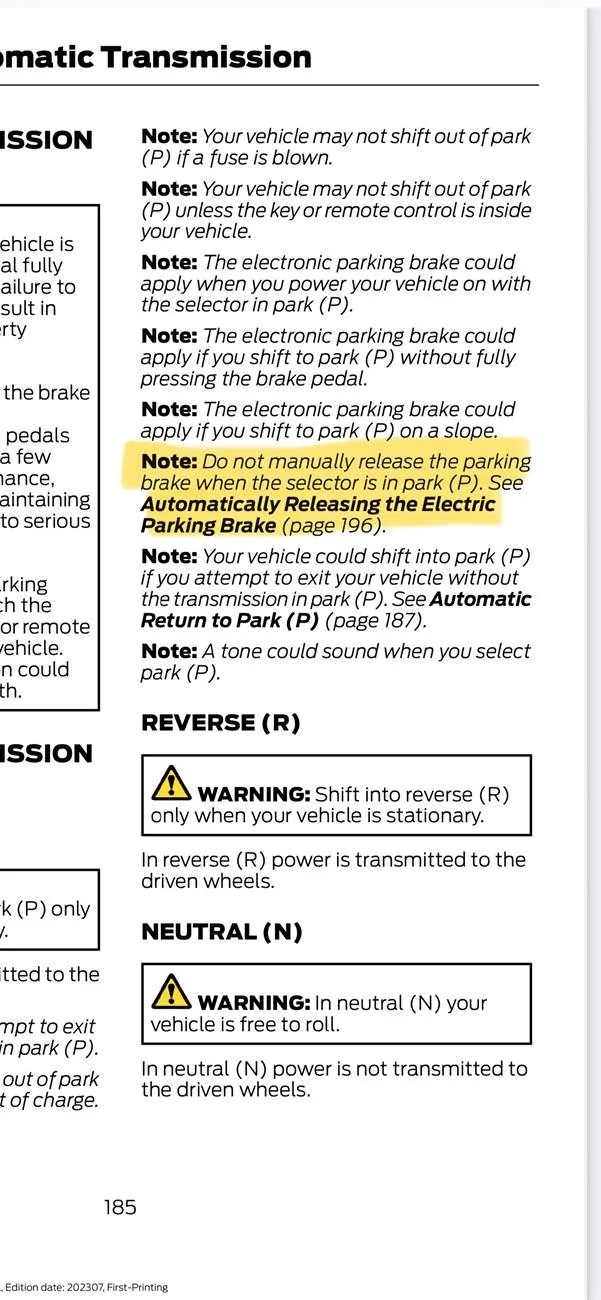 Automatic Parking Brake Applied | Page 2 | MaverickTruckClub - 2022 ...