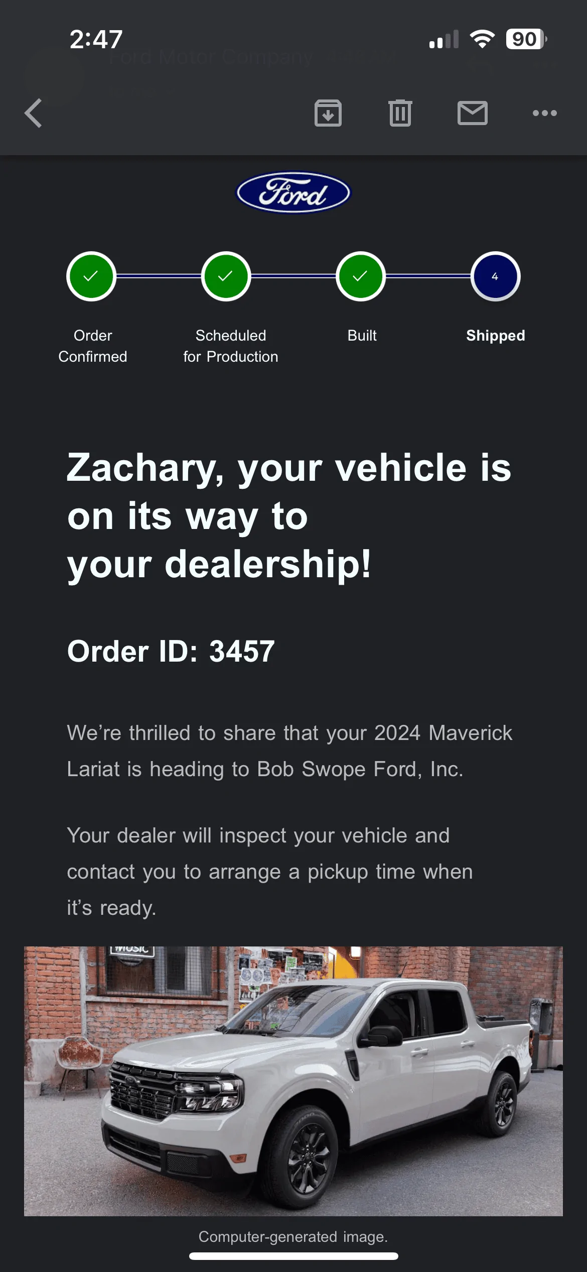 Maverick is shipped | MaverickTruckClub - 2022+ Ford Maverick Pickup ...