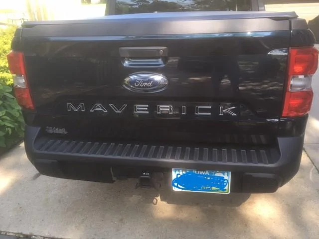 Tailgate letters on Alto Blue | MaverickTruckClub - 2022+ Ford Maverick ...