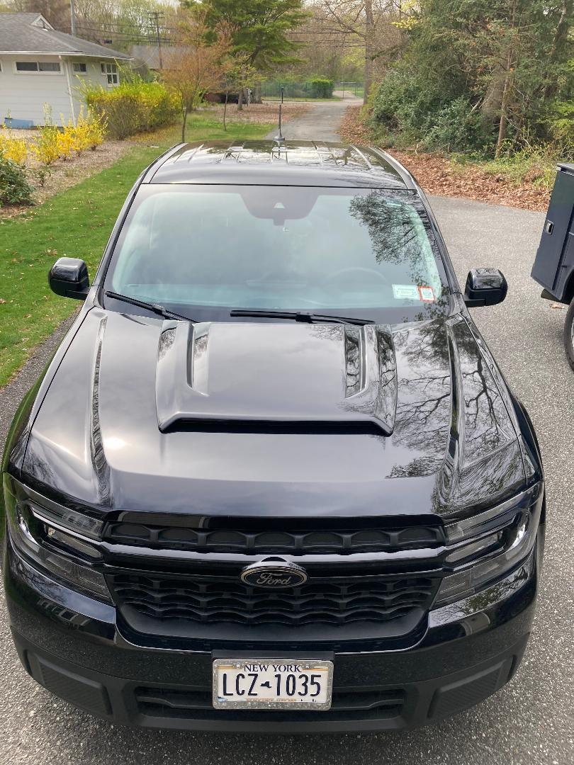 Painted shadow black hood scoop | MaverickTruckClub - 2022+ Ford ...
