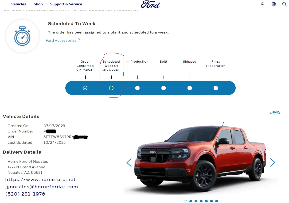 Interesting - MY2024 Maverick - Different Status Details from Two ...