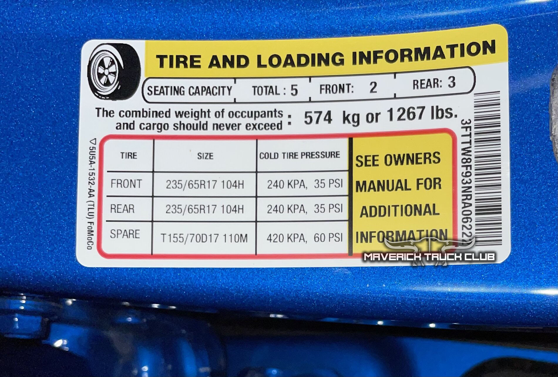 Payload takes a hit on fully optioned loaded Maverick Lariat ...