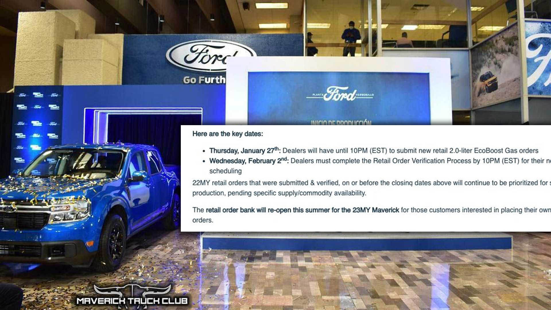 🛑 Dealer Memo: Ford Will Suspend New Maverick Ordering Until This ...