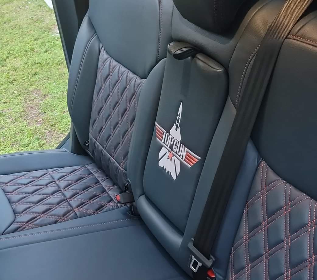 New seats installed - Katzkin leather in Top Gun theme ...