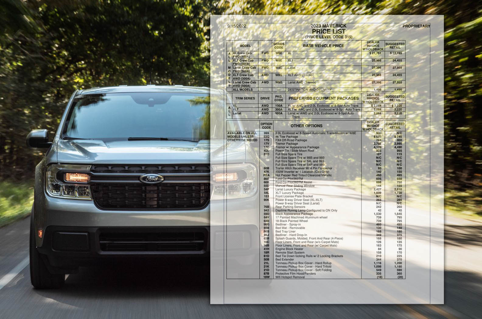 💵 2023 Maverick Pricing (MSRP / Invoice) & Options Released ...