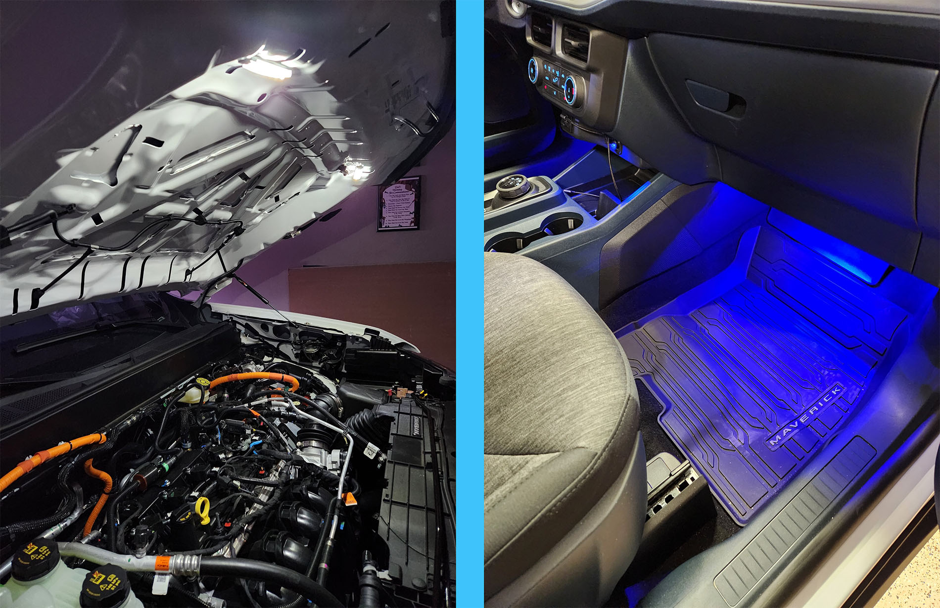 More lights! Footwell, rear under seat storage and under hood ...