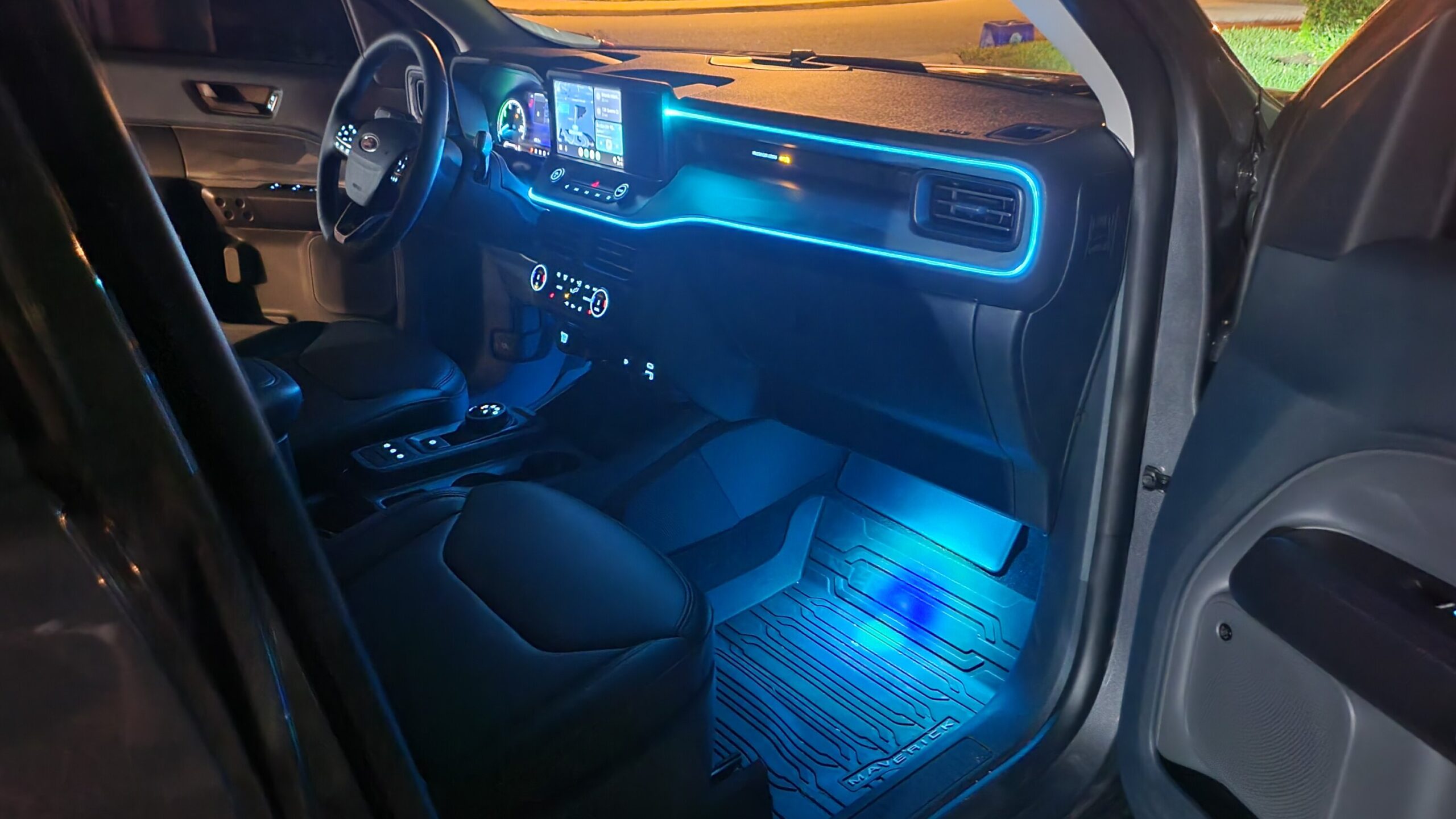 Installed Dash Trim Outline Lights and Floor LED Lighting ...