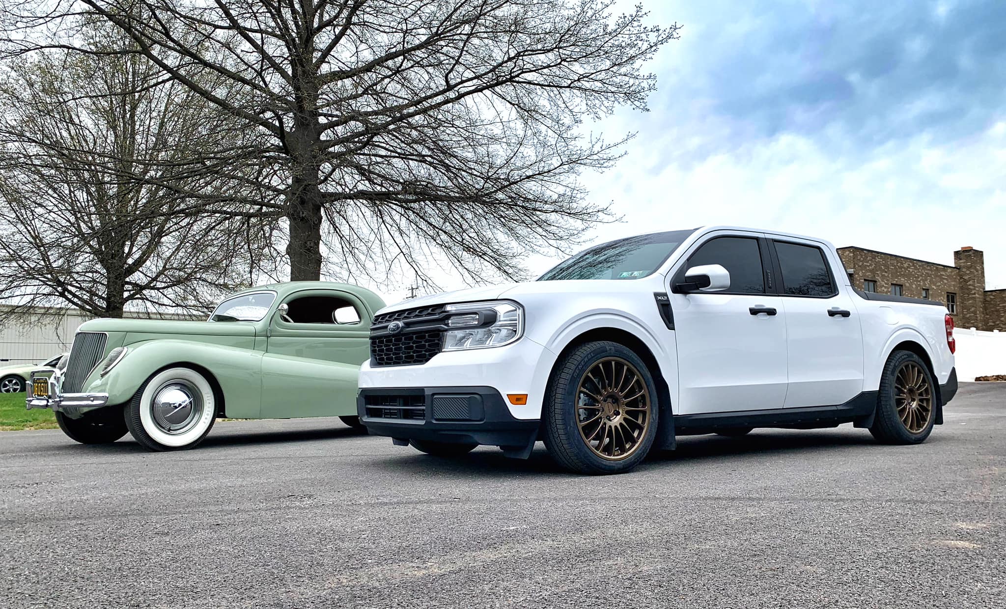 White Maverick on Silvers Coilovers + 20" Vision Wheels in Bronze ...