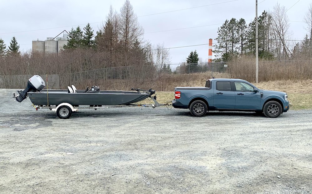 Bass Boat Towing with 2.0L 4K Towing Package | MaverickTruckClub - 2022 ...