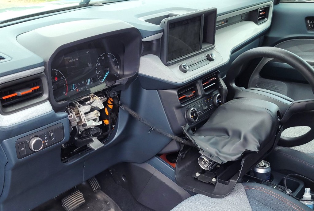 Odd result from a wreck (totaled) today: steering wheel column detached ...