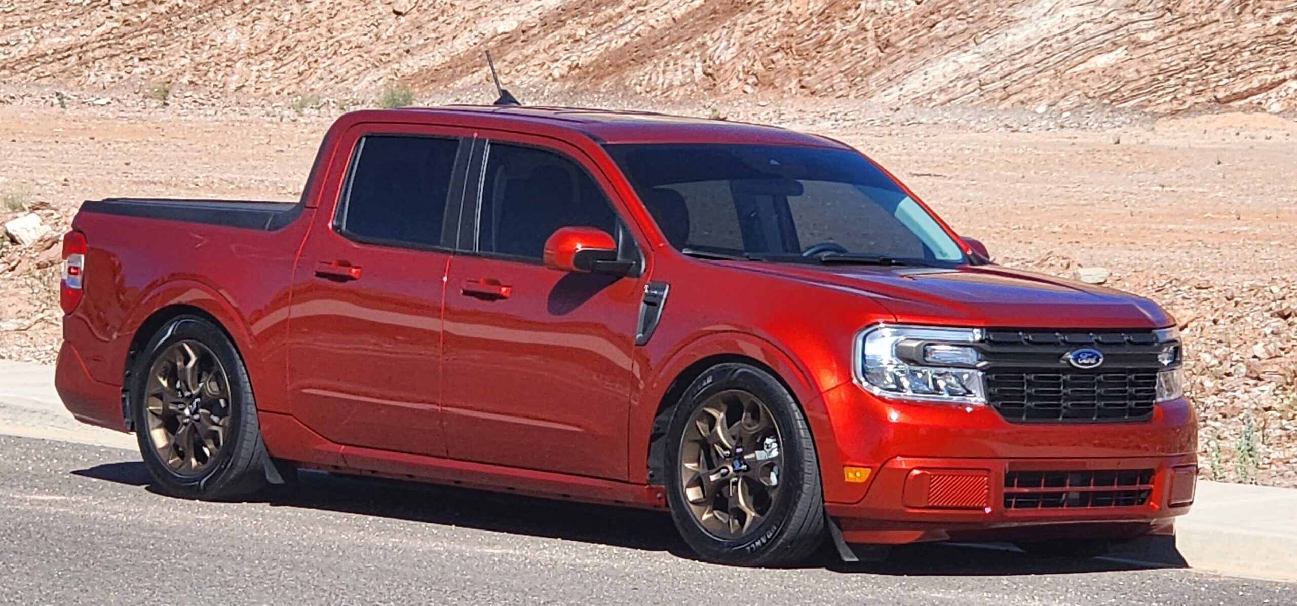 Color matched bumpers, skirts, tailgate handle + Grill bar contrast ...