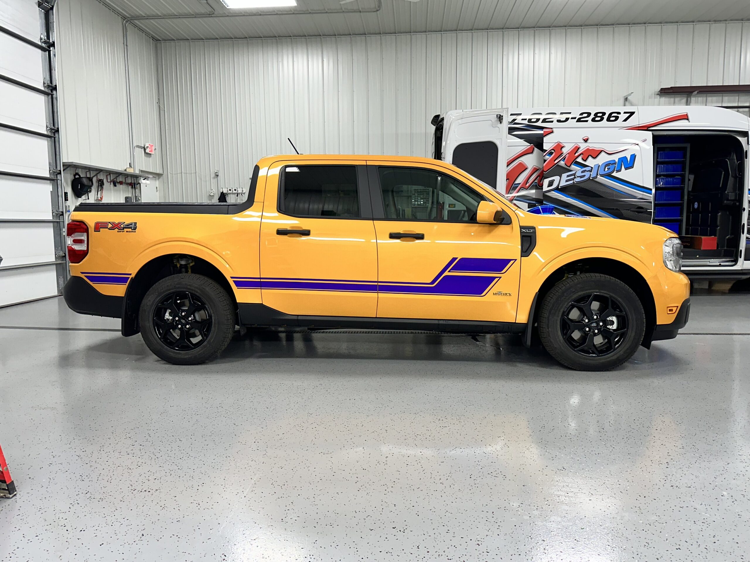 Cyber Orange Maverick Gets Purple Stripes and Tailgate Lettering ...