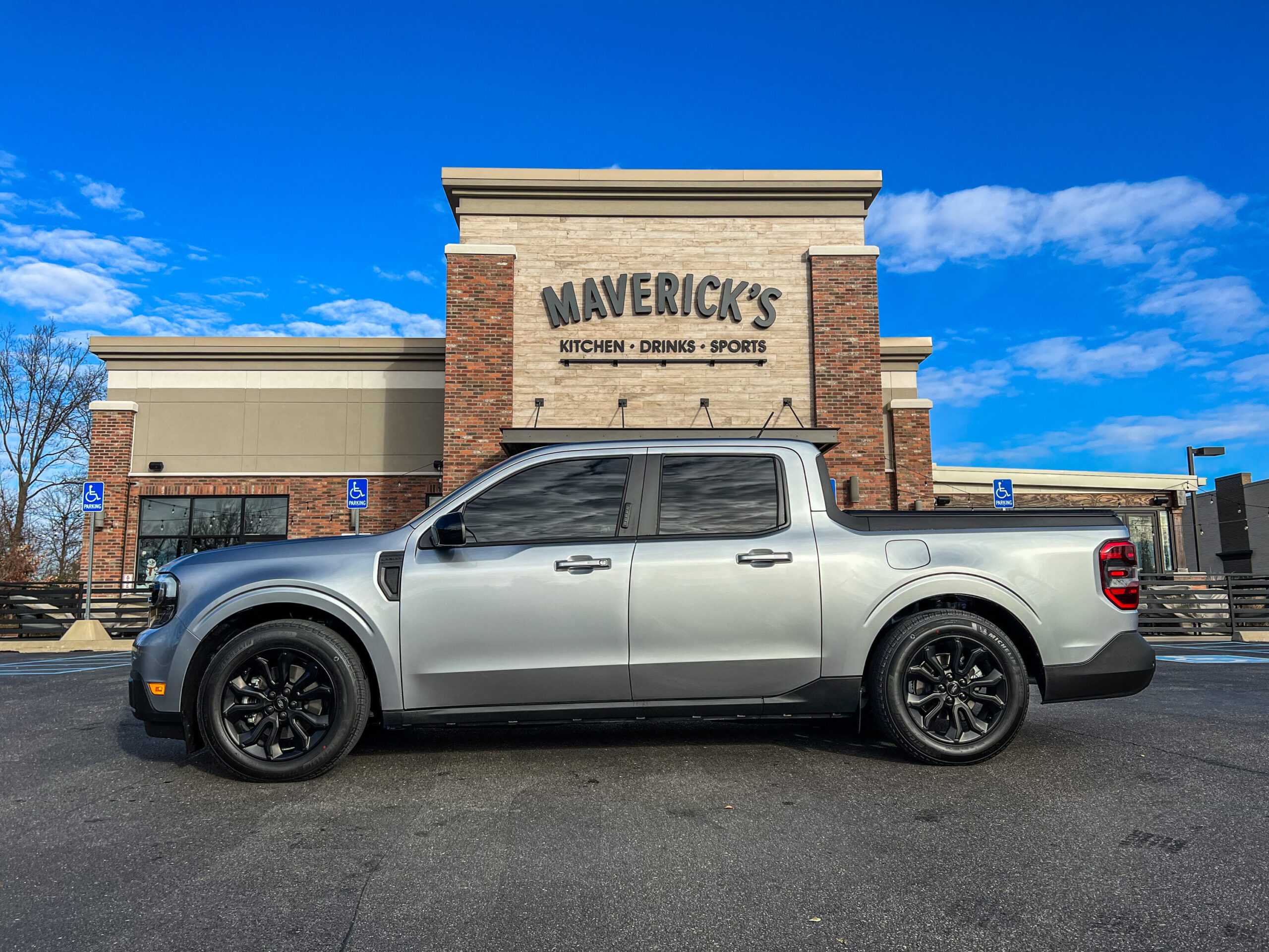 Lowered Silver BAP Maverick Lariat Lux Hybrid | MaverickTruckClub ...
