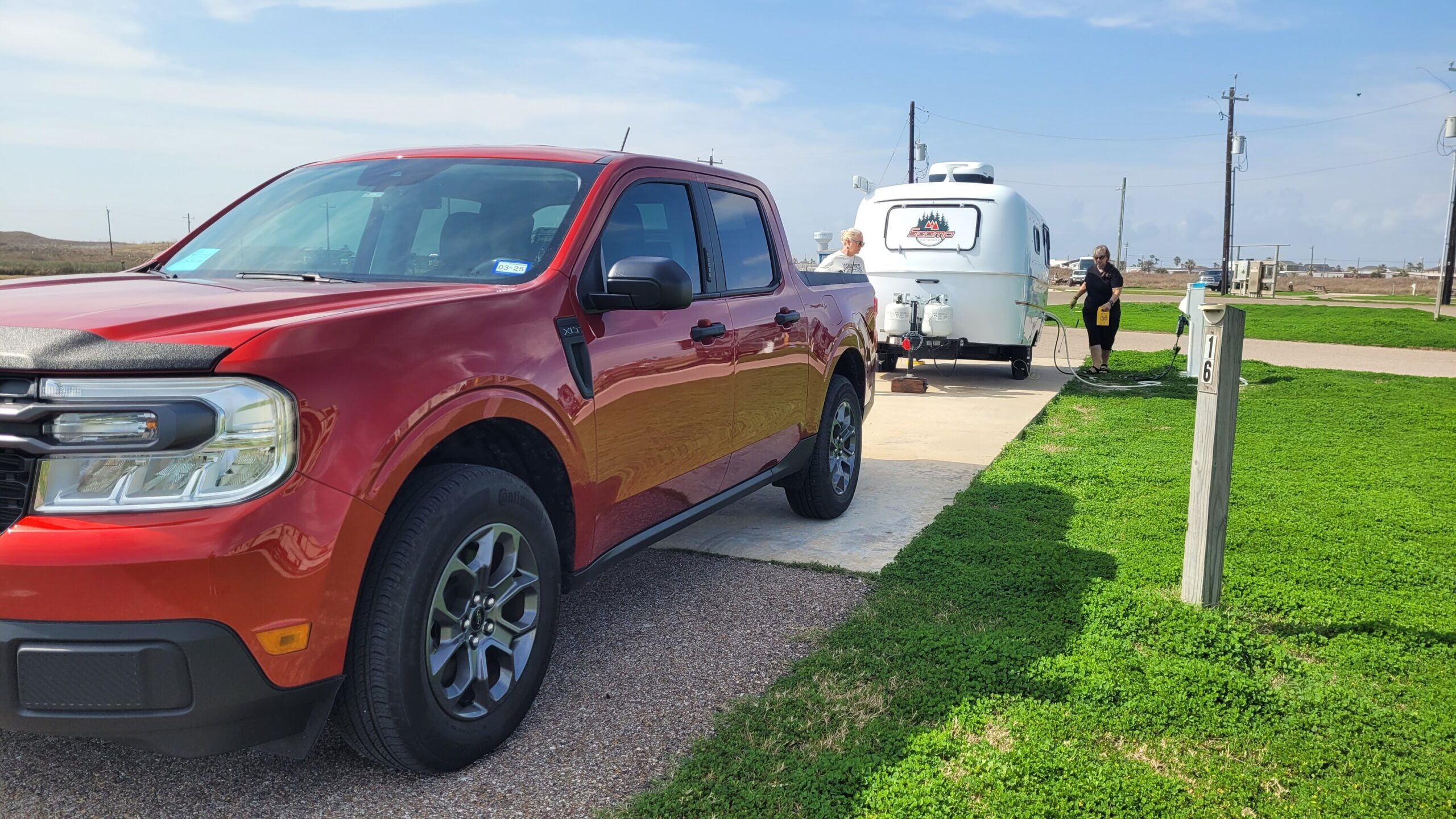 Spotted another Maverick towing a scamp trailer camper ...