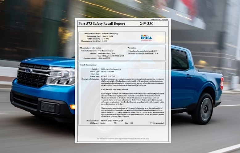 24S33 / 24V-330 New Recall Notice - Hybrid Powertrain Control Module ...