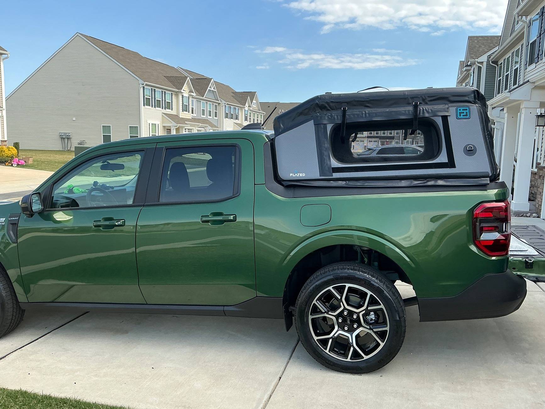Flated Air-Topper Bed Canopy Installed | MaverickTruckClub - 2022+ Ford ...