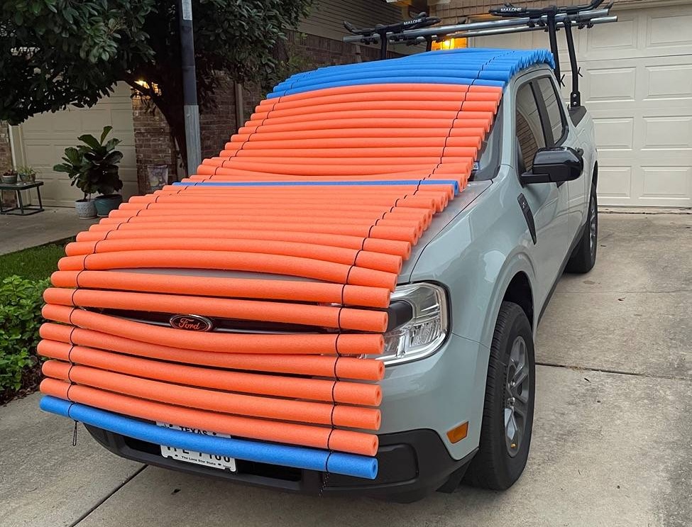 DIY Hail Cover - Pool Noodles | MaverickTruckClub - 2022+ Ford Maverick ...