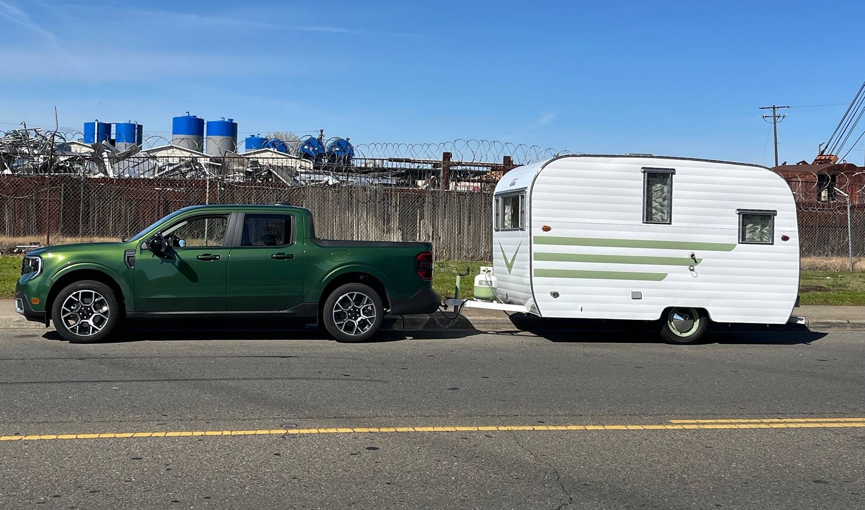 Towed for first time with Maverick + 1959 Aloha Vintage Trailer ...